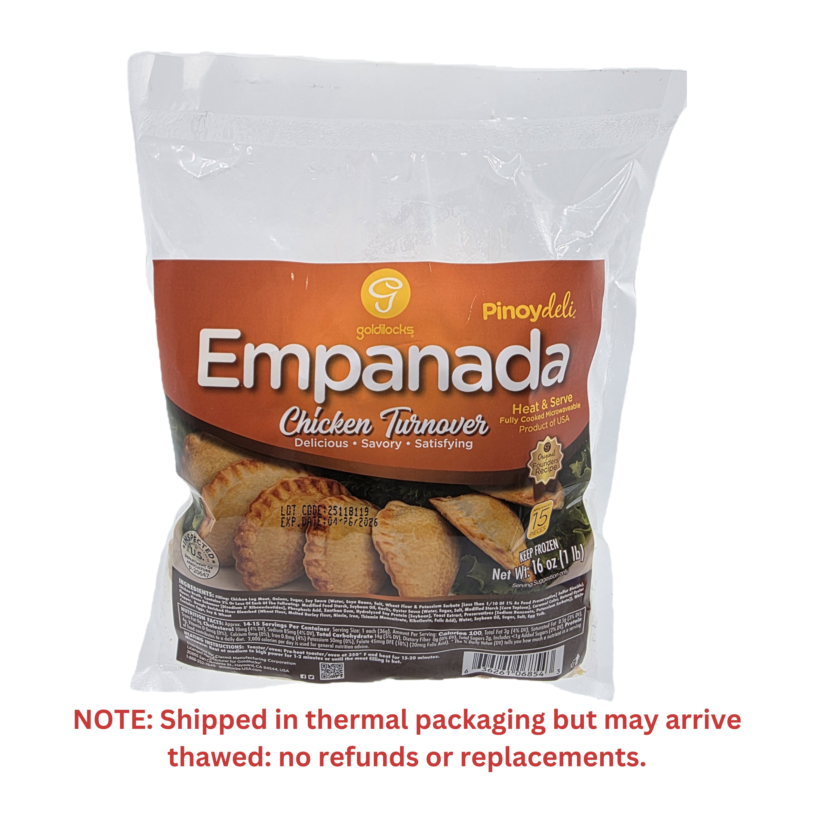 Goldilocks Empanada Chicken Turnover (Baked) - 1lb – Lili Mart