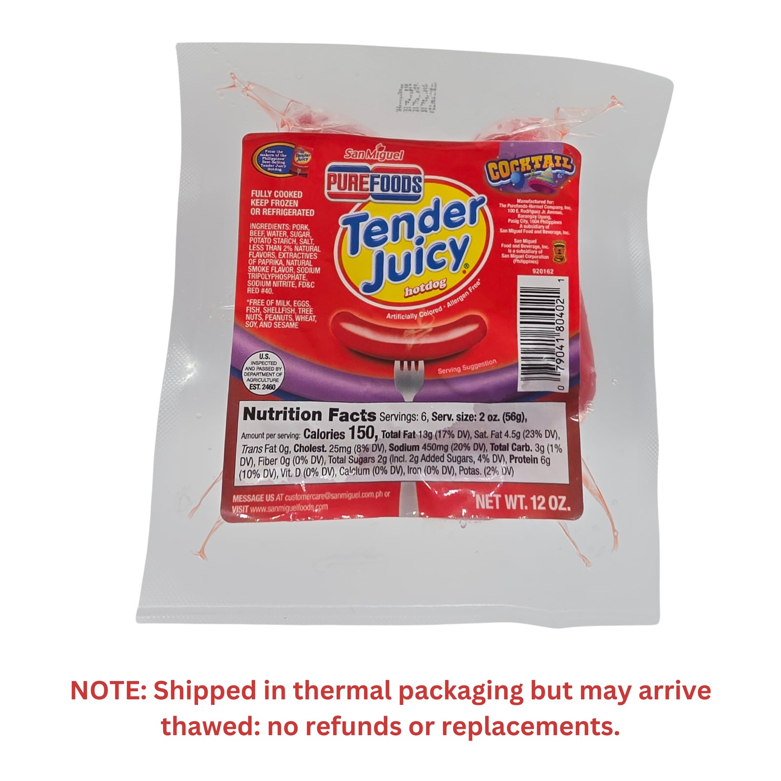 tender juicy hotdog philippines ingredients