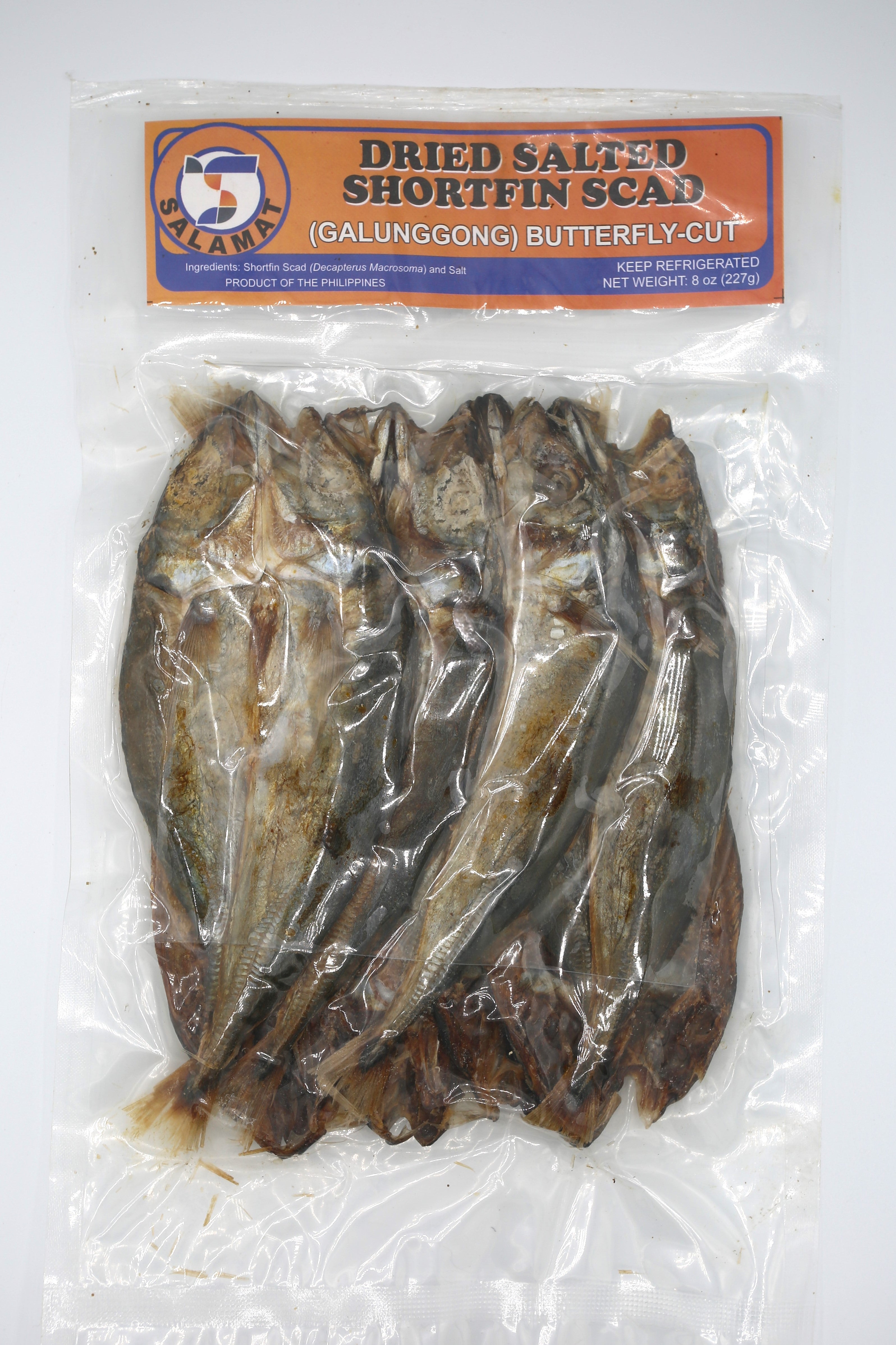 Salamat Dried Salted Shortfin Scad (Galunggong) Butterfly-Cut - 8oz ...