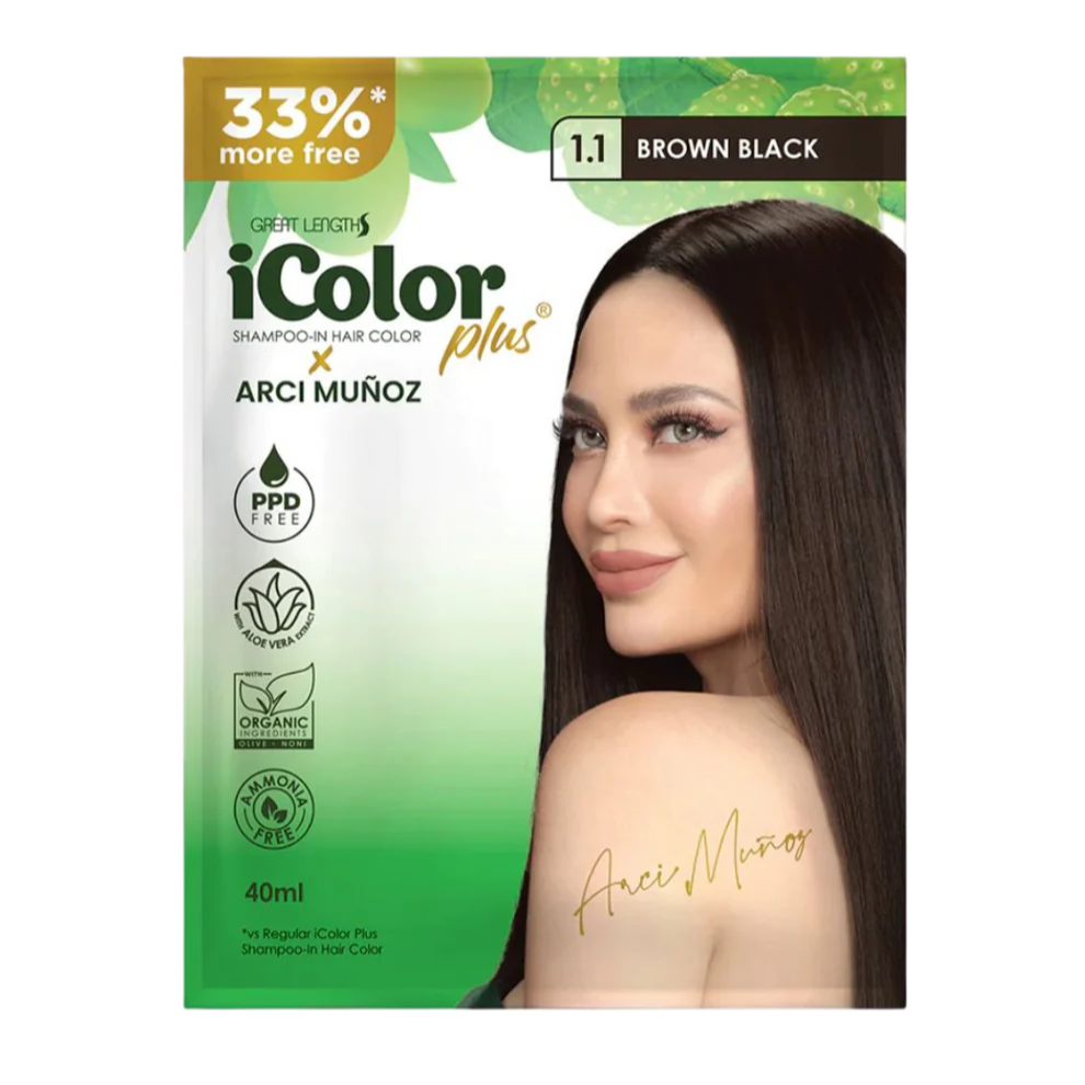 iColor Plus Shampoo-In Hair Color 1.1 Brown Black - 40mL – Lili Mart