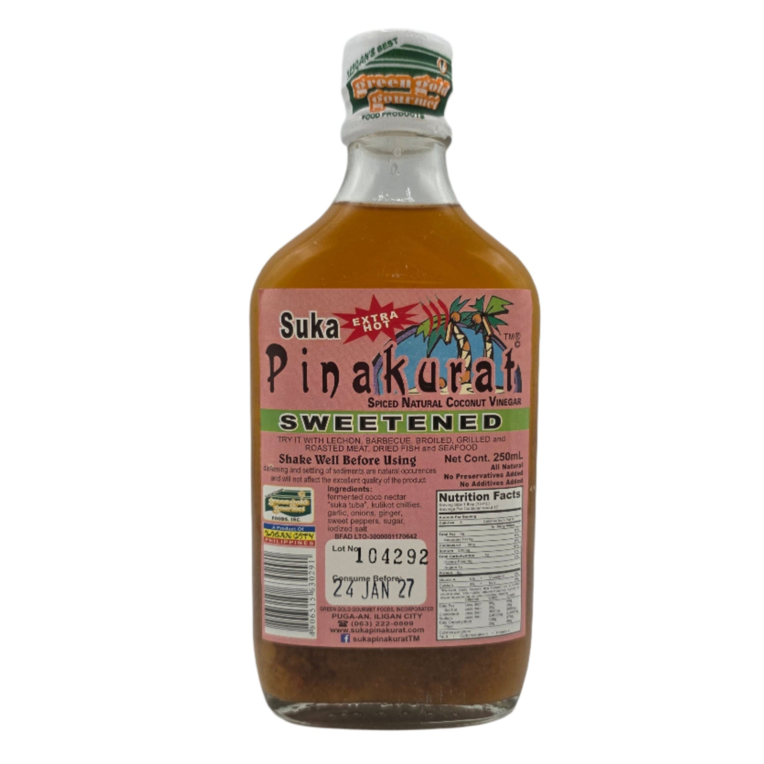 Suka Pinakurat (Spiced Natural Coconut Vinegar) Sweetened - 250ml ...